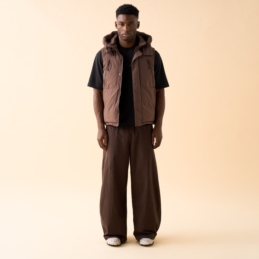 BT Nylon taslan Down Vest - Brown | Men Clothing | Mizuno Ireland