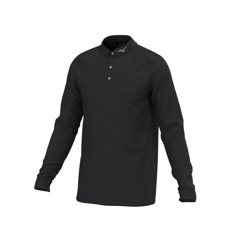 Mizuno Melange L/S Polo - Sort | Golfpolo | Mizuno Europe