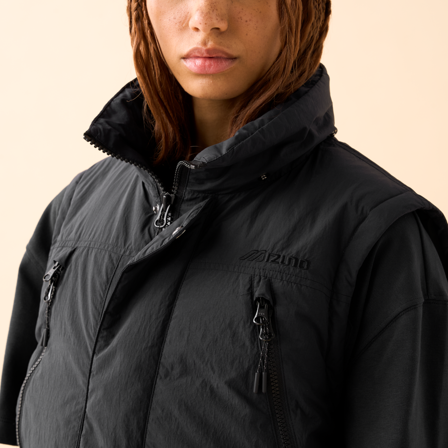 BT Nylon taslan Down Vest - Nero | Men Clothing | Mizuno Italia